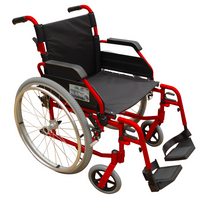 Silla de Ruedas «REACTIV R2MIL» de Aluminio 18″ con Respaldo Plegable y ...